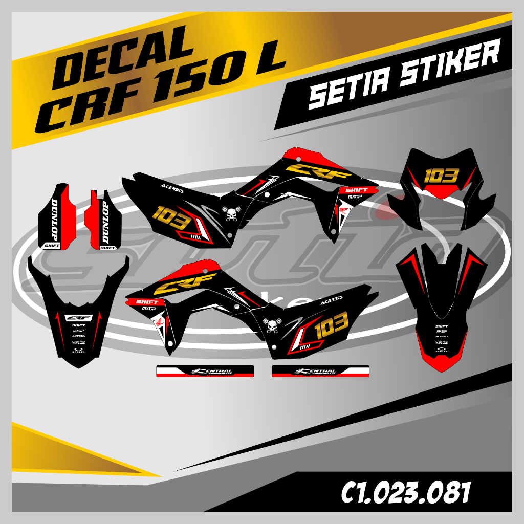 Jual DECAL CRF 150 L, HITAM & MERAH, SUPERMOTO, TRAIL, DESAIN BEBAS ...