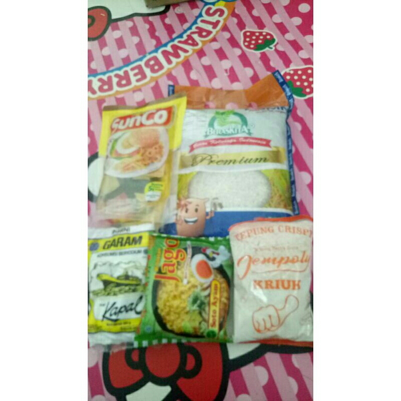 Jual paket hemat 30ribuan (beras minyak sunco garam mie tepung ...