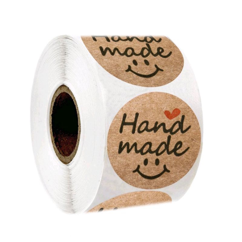 Jual 1 Roll (500pcs) Sticker Handmade with Love/ Sticker Kemasan ...