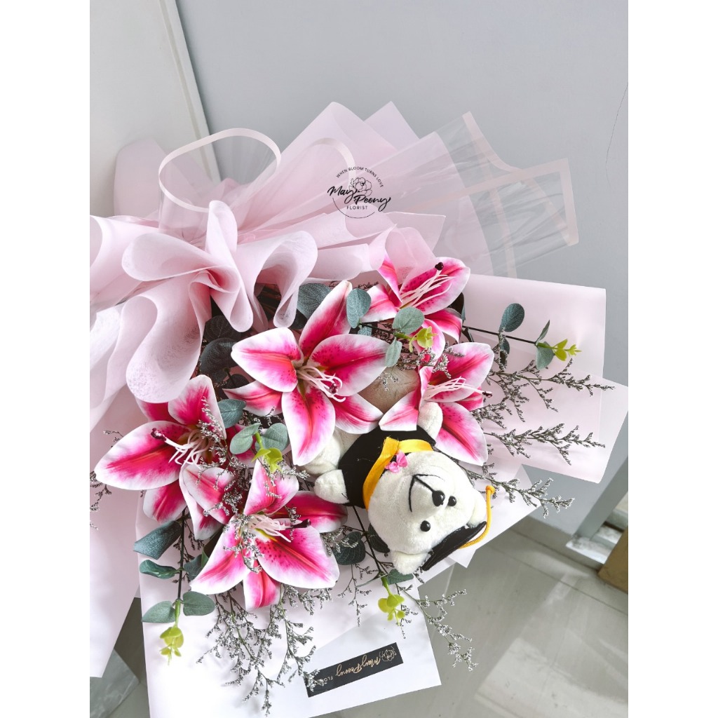 Jual ARTIFICIAL LILY GRADUATION BOUQUET 5 STEM - BUKET BUNGA WISUDA ...