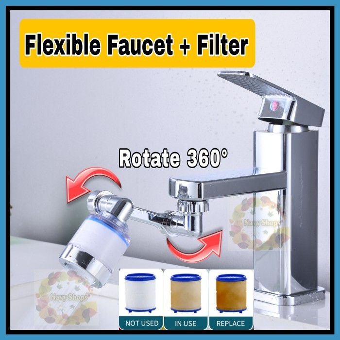 Jual HT-EXTENDER KRAN WASTAFEL + FILTER PURIFIER FLEXIBEL 360 AERATOR ...