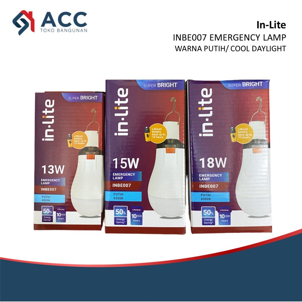 Jual INLITE INBE007 EMERGENCY 13W 15W 18W WARNA PUTIH | Shopee Indonesia