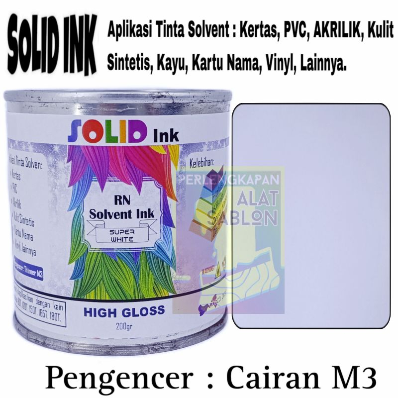 Jual TINTA SABLON PVC SOLID INK PUTIH WHITE RN 200GR | Shopee Indonesia