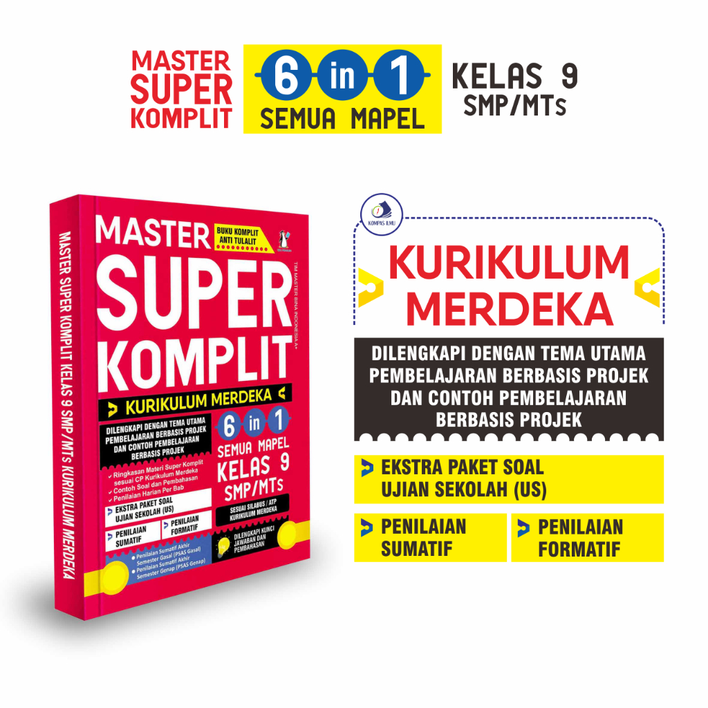 Jual Buku Kurikulum Merdeka | Ulangan SMP | Master Super Komplit 6in1 ...