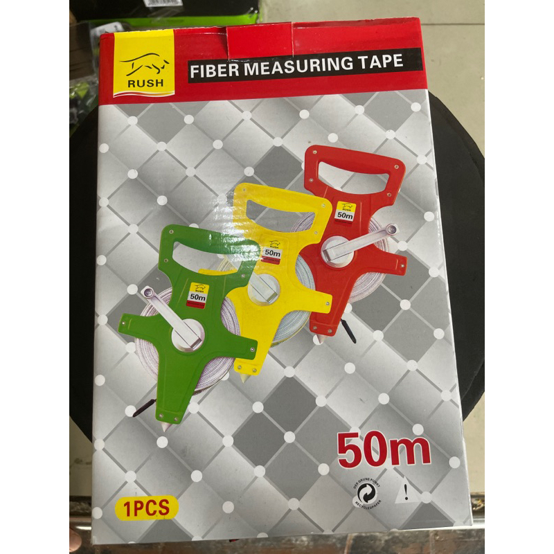 Jual meteran rol 50m/ meteran tanah 50m / meteran fiber rol 50m RUSH ...