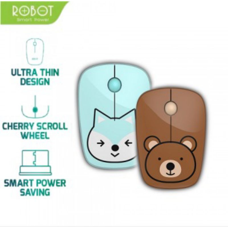 Jual MOUSE WIRELESS ROBOT M220 GREEN FOX | Shopee Indonesia