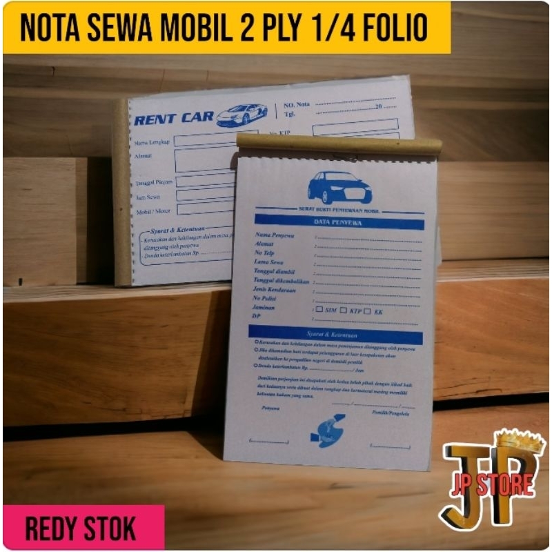 Jual NOTA SEWA MOBIL 2 PLY 1/4 FOLIO | RENTAL MOBIL KOSONGAN 1/4 FOLIO ...