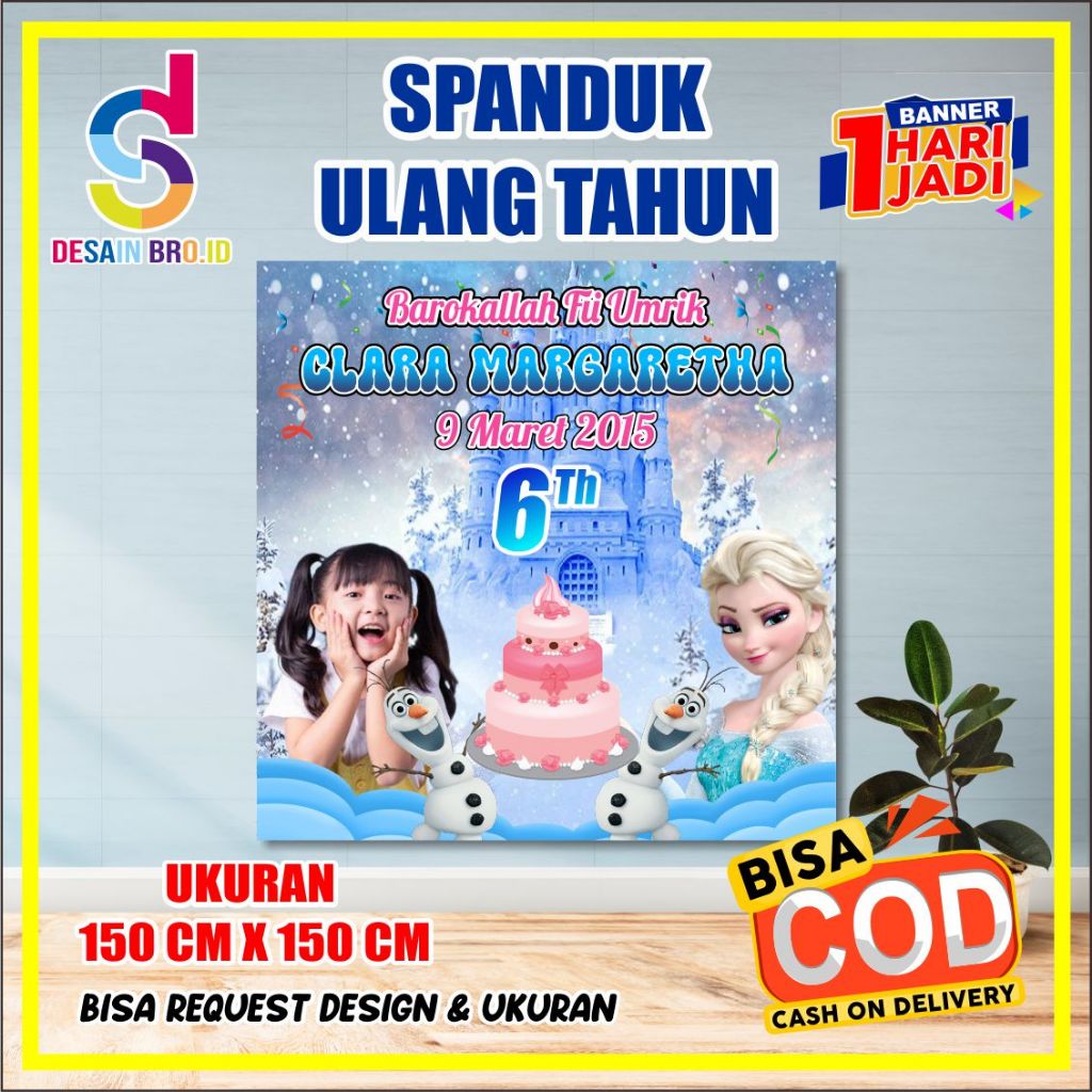 Jual BANNER/SPANDUK ULANG TAHUN ( BISA CUSTOM ) UKURAN 150X150 CM ...