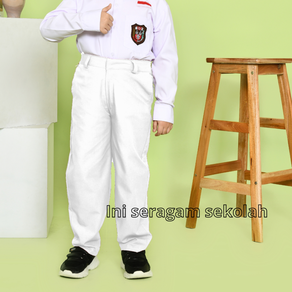Jual Celana Putih Seragam Sekolah TK SD Madrasah SMP SMA SMK Anak Laki Pria Panjang Pinggang ...