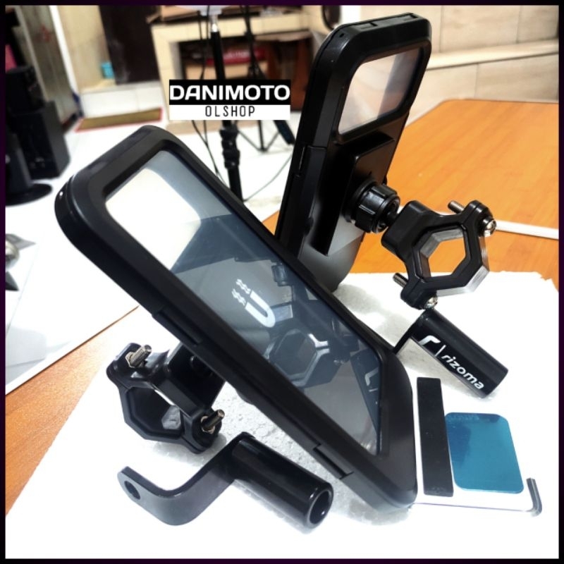 Jual Holder HP Waterproof Anti Air Hujan Universal Bahan ABS Spion Stang Motor New Nmax Vario ...