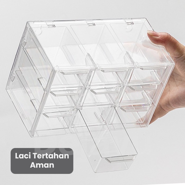 Jual Rak Laci Meja Transparan Kotak Susun Plastik Sekat Tempat ...