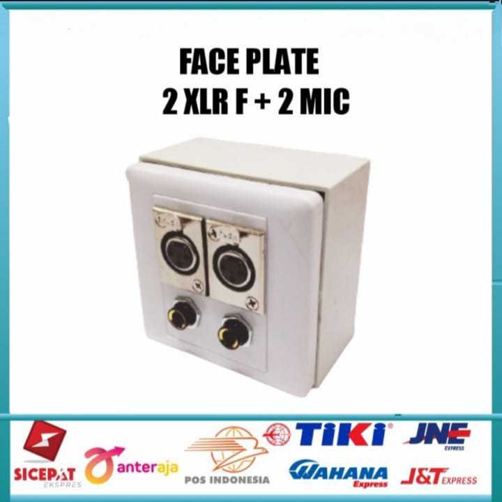 Jual Face Plate 2 Mic XLR F+Outbow / Wall Plate Mic XLR Female | Shopee ...