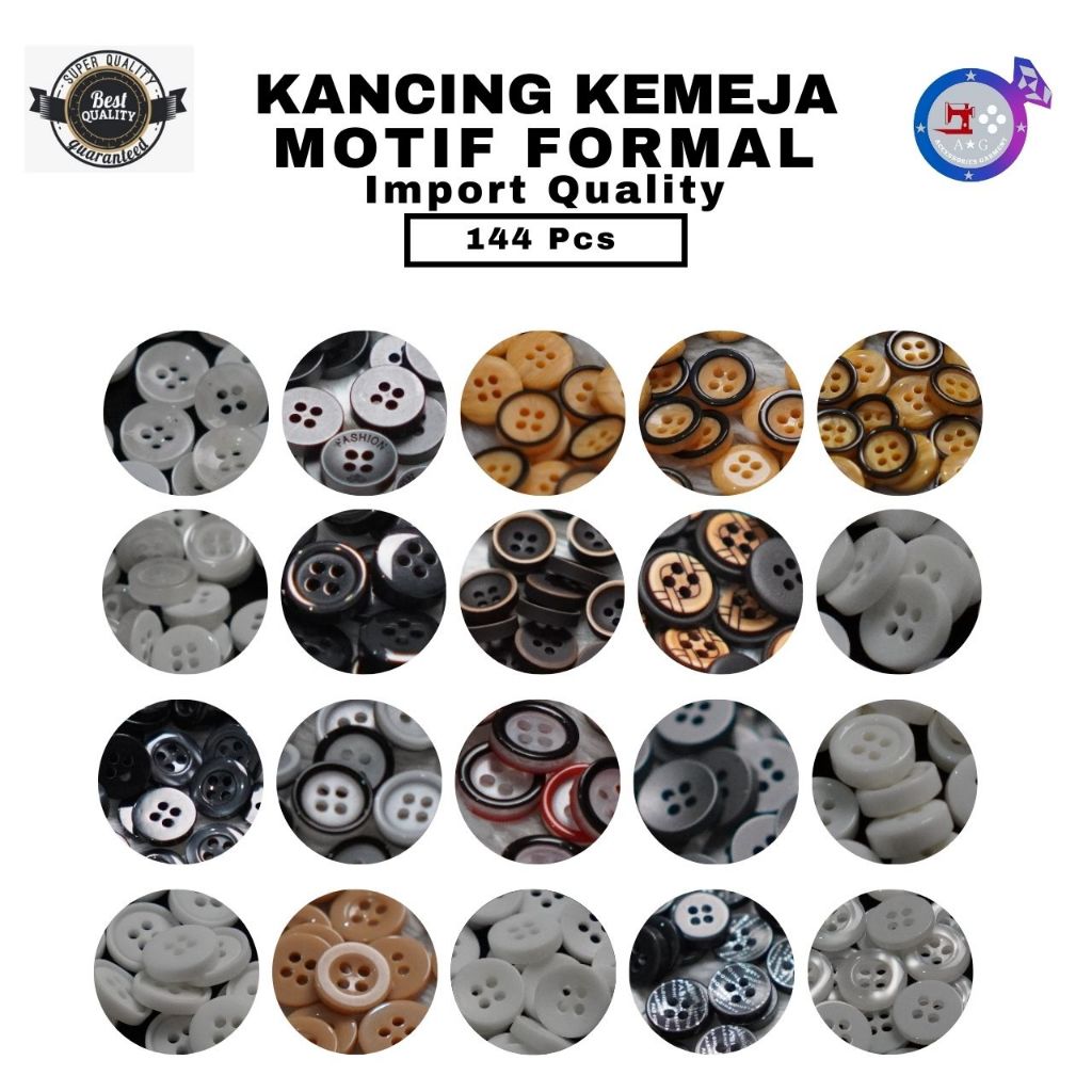 Jual Kancing Baju Kemeja 144 Pcs 9mm dan 11mm Model Formal AG-K ...