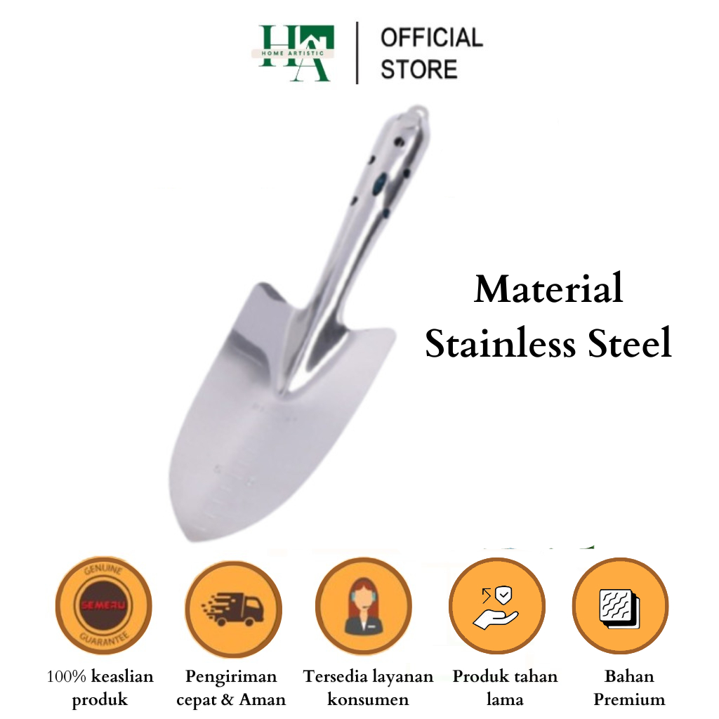 Jual sekop trowel shovel tanah taman kebun besi FULL stainless steel ...