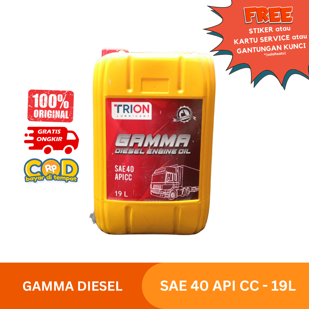 Jual Oli Mesin TRION Gamma Diesel/Disel SAE 40 API CC Pail (19 Liter ...