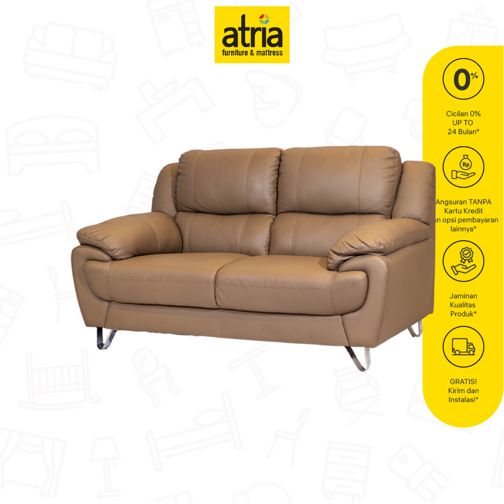 Jual Atria Lyle Sofa Half Leather 2 Seater - 2 Seater | Shopee Indonesia