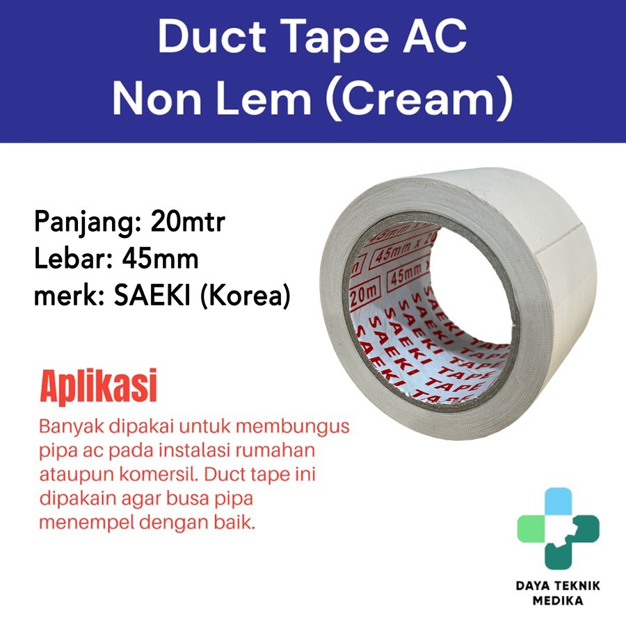 Jual Duct Tape AC Non Lem - Lakban Isolasi Pipa Refrigerant Polos ...