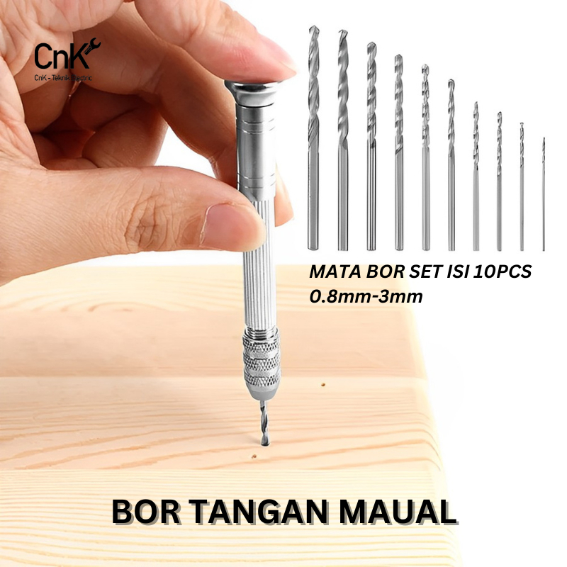 Jual Bor Tangan BOR MANUAL HSS Twist Drills dengan 10 Mata Bor UKURAN 0 ...