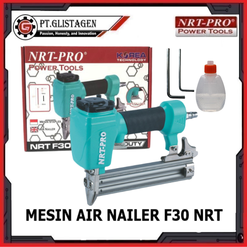 Jual Mesin Paku Tembak Lurus Air Nailer Staples Gun Angin NRT PRO F30 HD | Shopee Indonesia