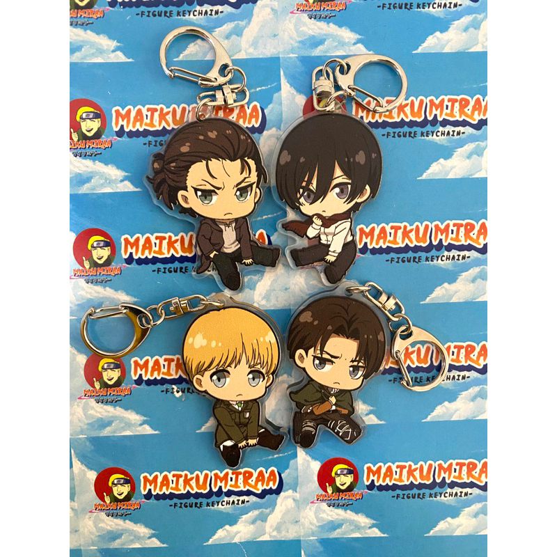 Jual 2d keychain / gantungan kunci akrilik Attack on Titan eren mikasa ...
