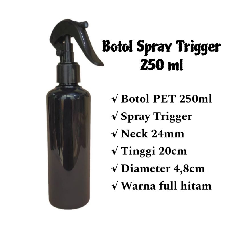 Jual Botol Spray Triger Hitam 250 ml | Botol Semprot Trigger Barber Salon 250ml | Shopee Indonesia