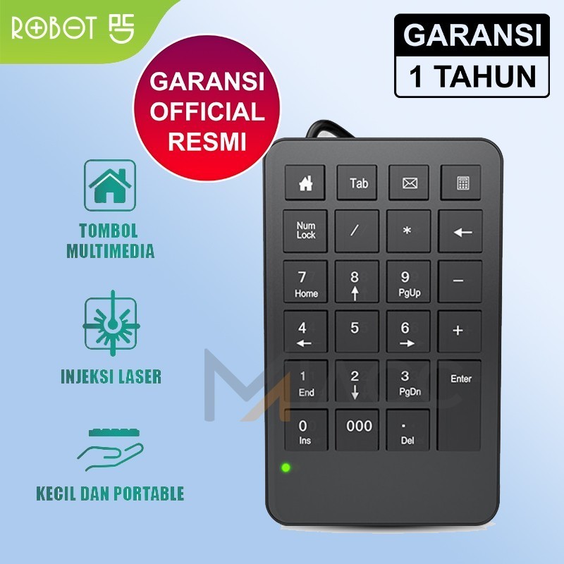 Jual ROBOT Keyboard Numpad Numeric Keypad Wired RK01 USB Numerik ...