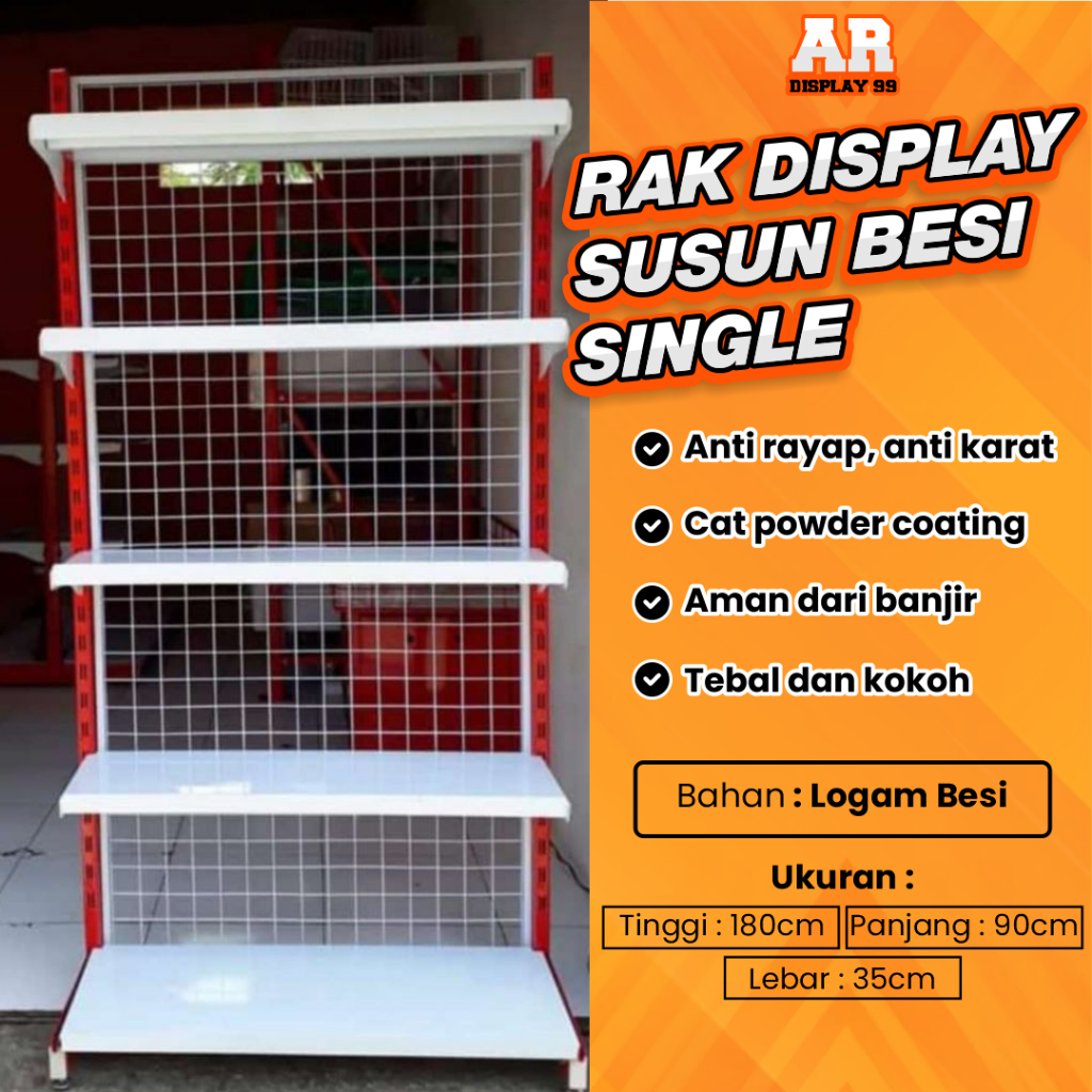 Jual Rak Display Susun Besi Single Tinggi 180cm Serbaguna Jajanan ...