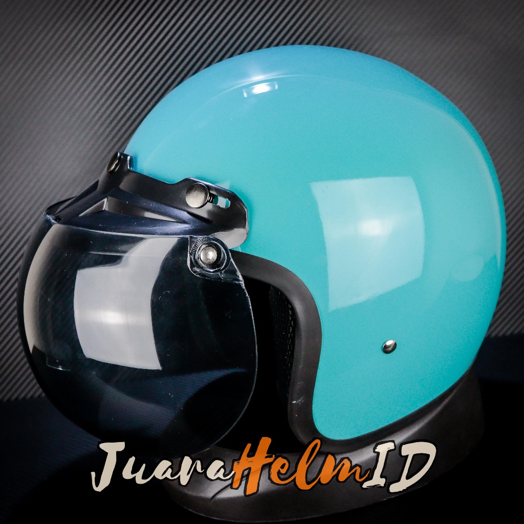 Jual HELM EXXO RETRO STD SOLID GREEN TOSCA | Shopee Indonesia