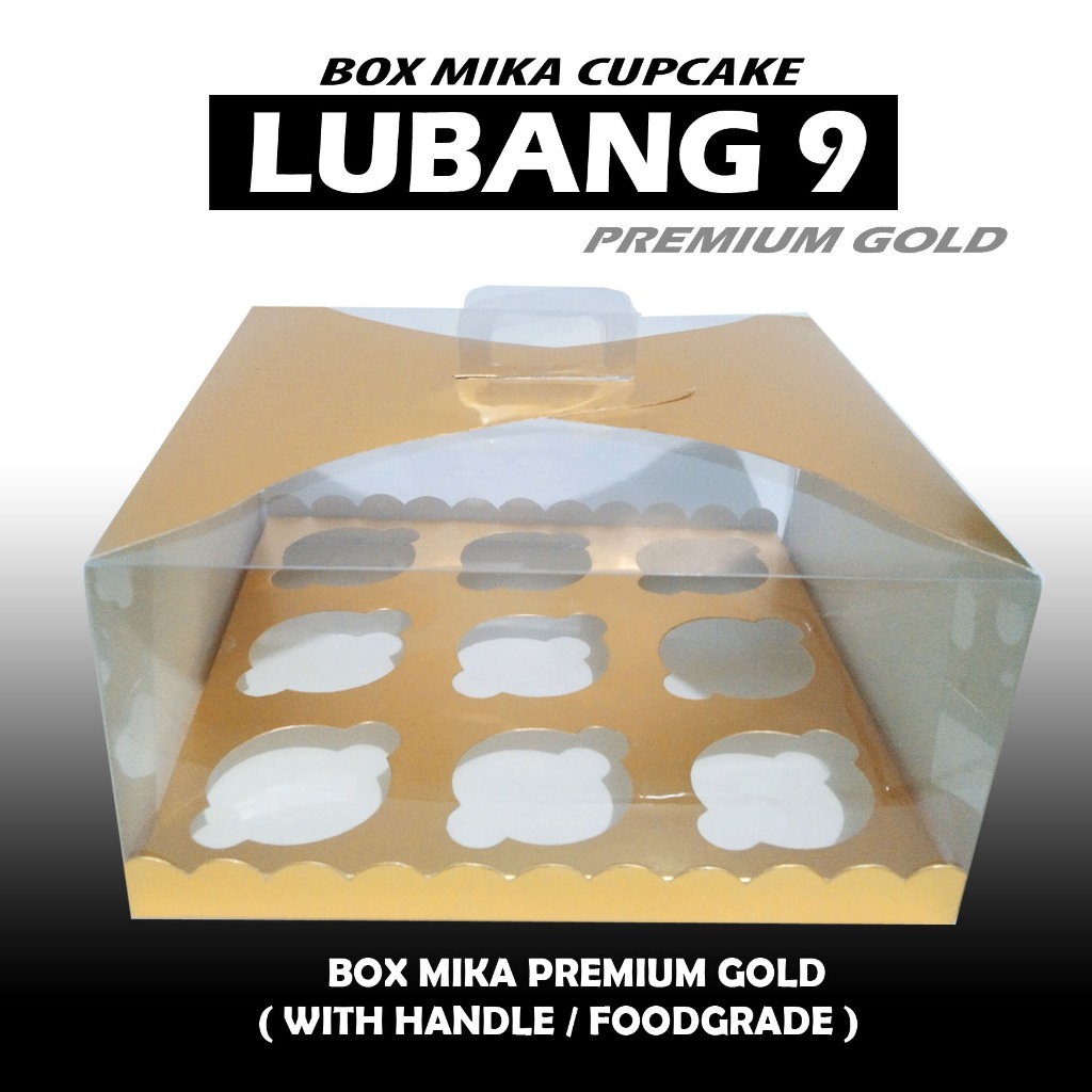 Jual BOX MIKA CUPCAKE PREMIUM GOLD / NEW MODEL | Shopee Indonesia
