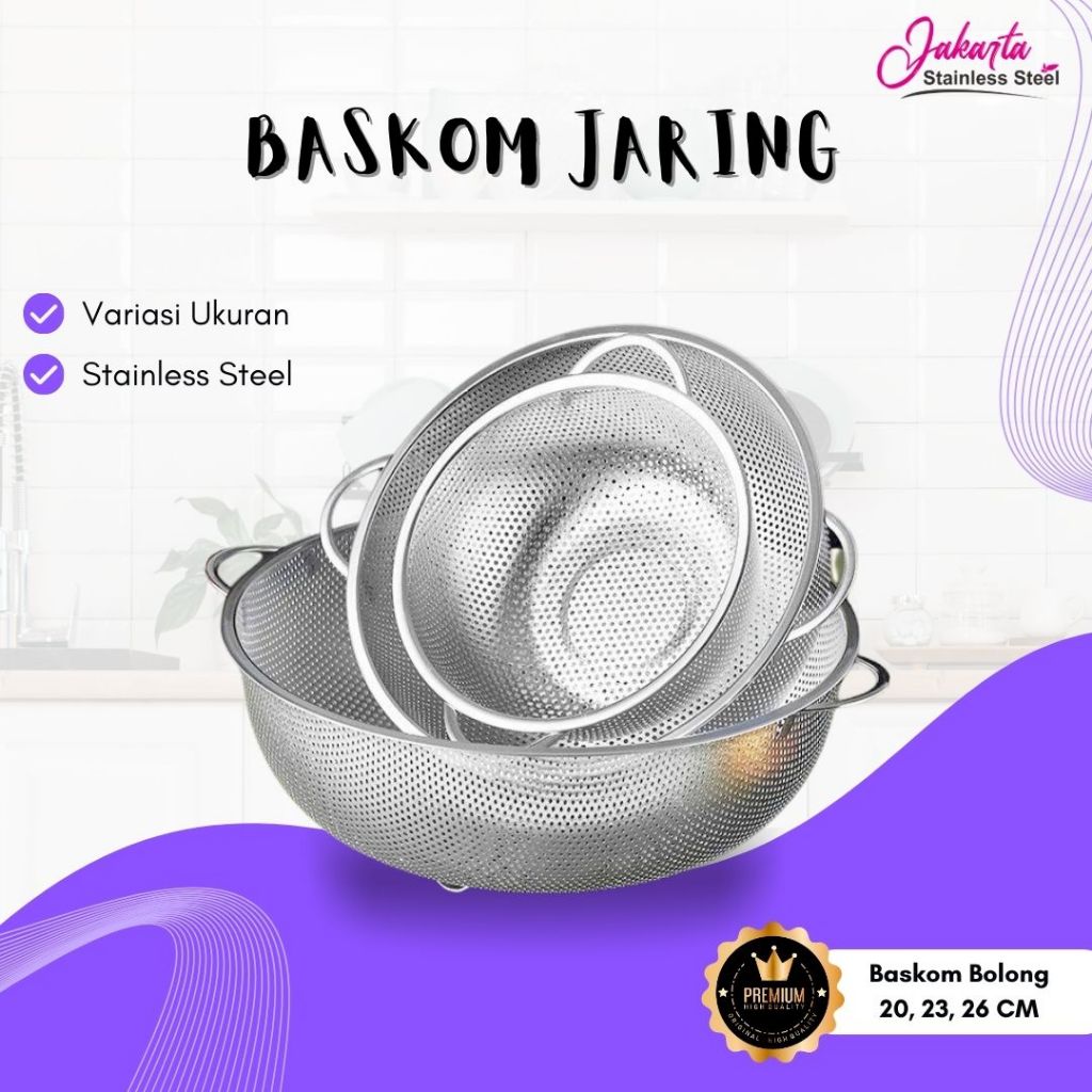 Jual JSS - Baskom Bolong Sayur Baskom Stainless Wadah Cuci Sayur Baskom ...