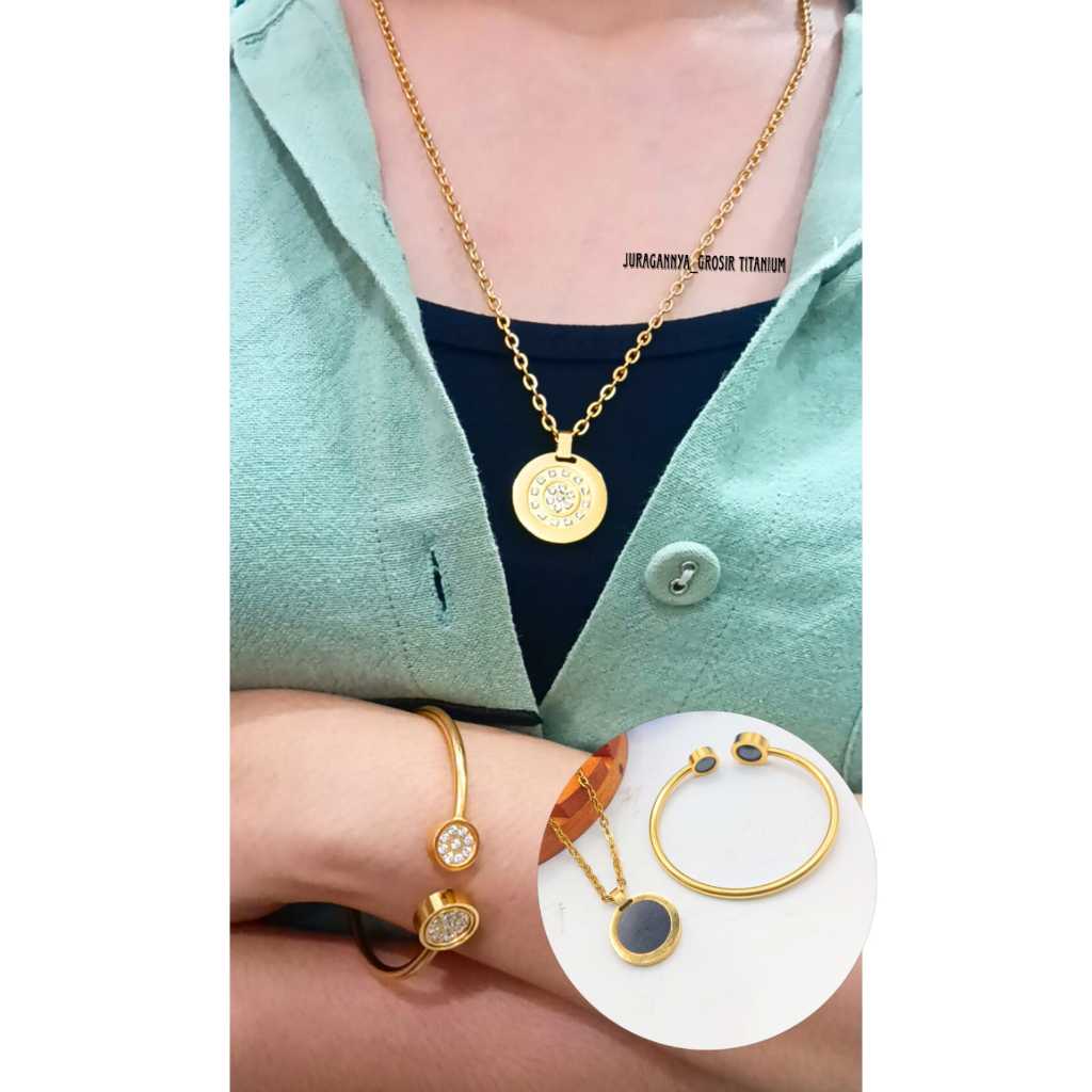 Jual (1) SET KALUNG TITANIUM PANDORA PENDANT ANTI LUNTUR & ANTI KARAT ...
