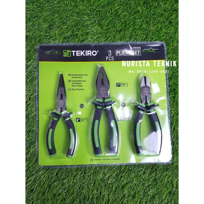 Jual TEKIRO TANG SET 3 PCS PL-PS1974 (TANG POTONG 6 INCH, TANG KOMBINASI 7 INCH, TANG LANCIP 6 ...