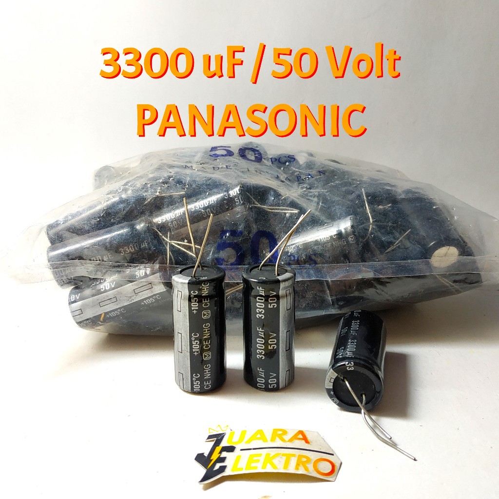 Jual KAPASITOR ELCO 3300uF / 50V | Elko 3300 uF/50 Volt (NCH AUDIO / PNS) | Shopee Indonesia