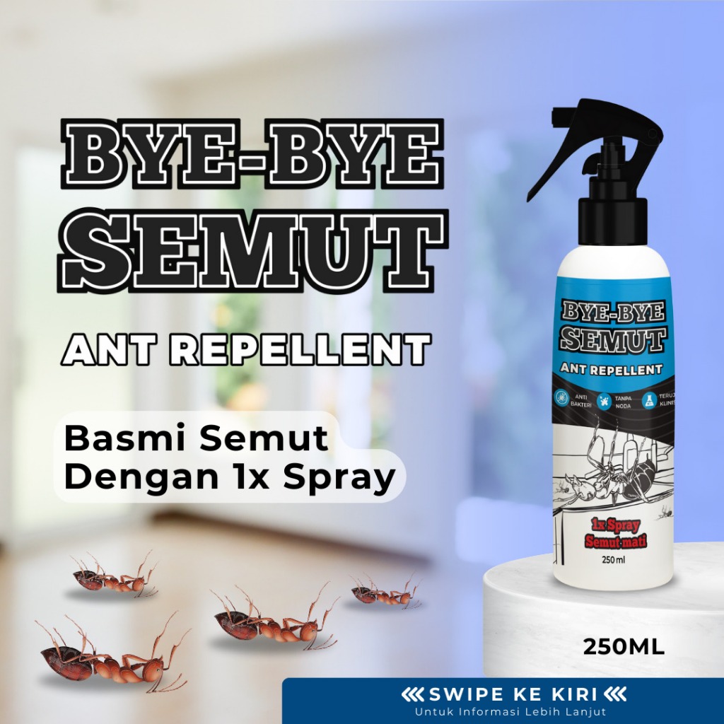 Jual BYE BYE SPRAY ANTI SEMUT dan Pembasmi Serangga 250ML Ant Repellent ...