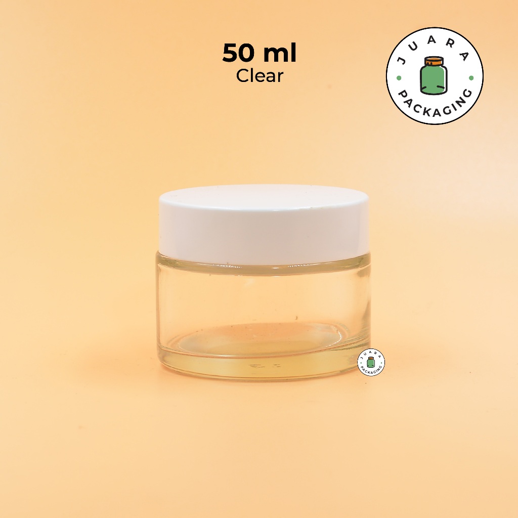 Jual Pot Kosmetik Cream 50ml Kaca Bening Transparan dengan Inner Lid ...