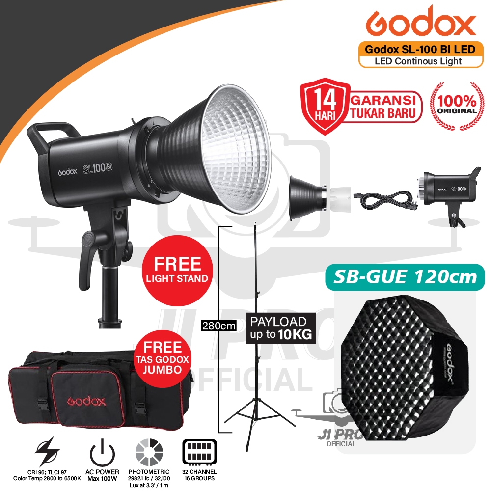 Jual Godox SL-100 BI LED Continous Light SL100BI Lampu Studio SL100 BI ...
