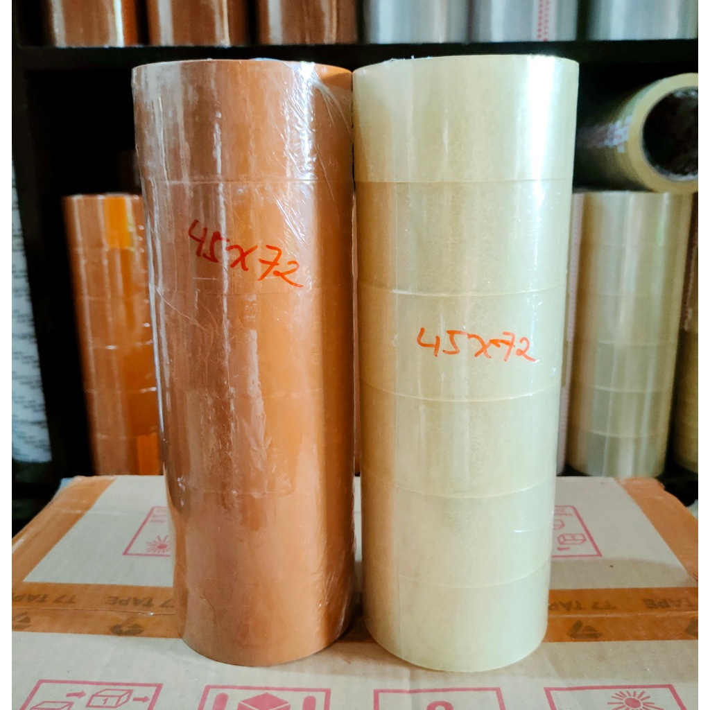 Jual Lakban 1 Pack Isi 6 Roll Murah Bening Coklat 45mm x 72 Yard 2 Inch Selotip Opp Tape Isolasi ...