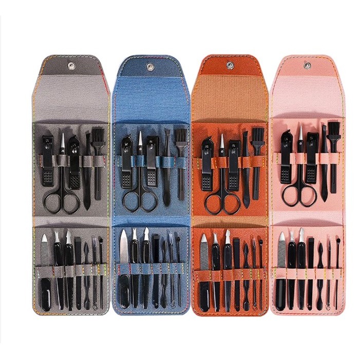 Jual Set 12 Gunting Kuku Dan Pinset Bahan Carbon Steel R837 pouch ...