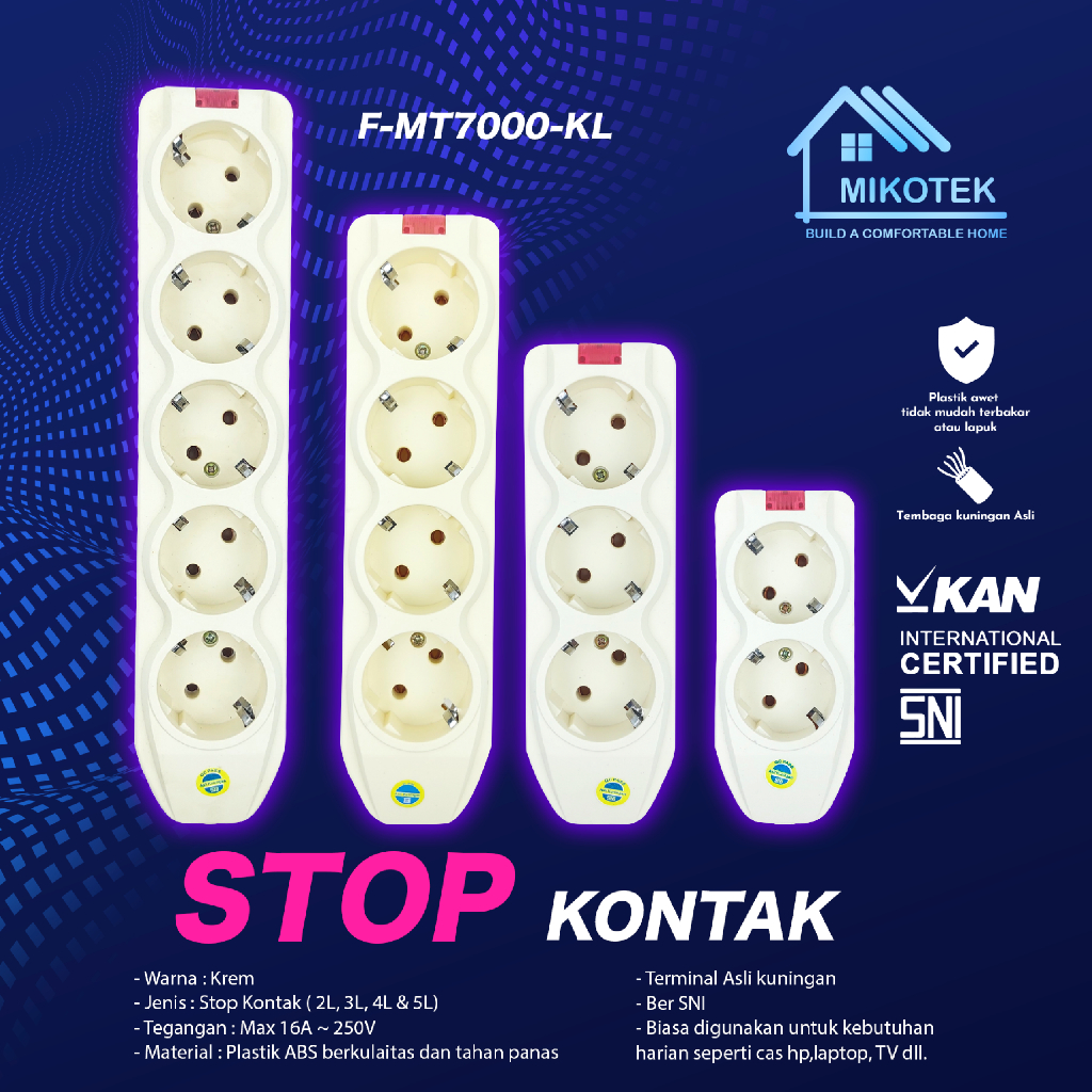 Jual Mikotek - Stop Kontak 4L Tanpa Kabel Asli Kuningan | Shopee Indonesia