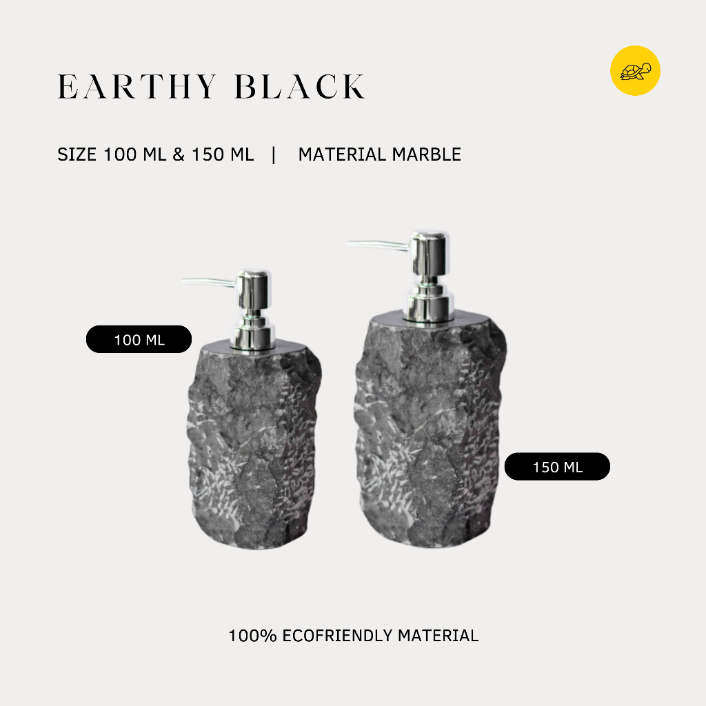 Jual Dispenser Botol Shampoo Earthy Black Unfinished Sabun Toilet Batu ...