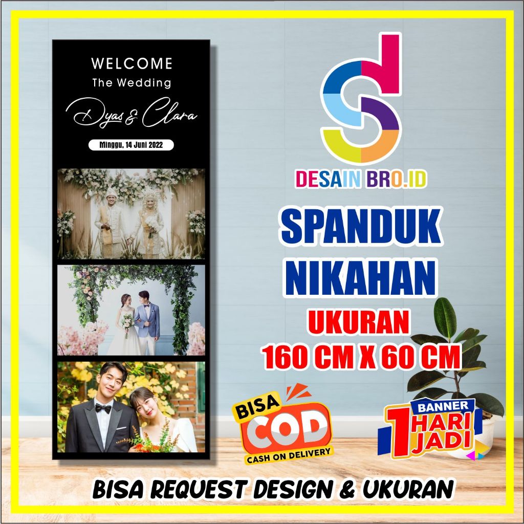 Jual X BANNER / SPANDUK NIKAHAN ( BISA CUSTOM ) UKURAN 160X60 CM ...