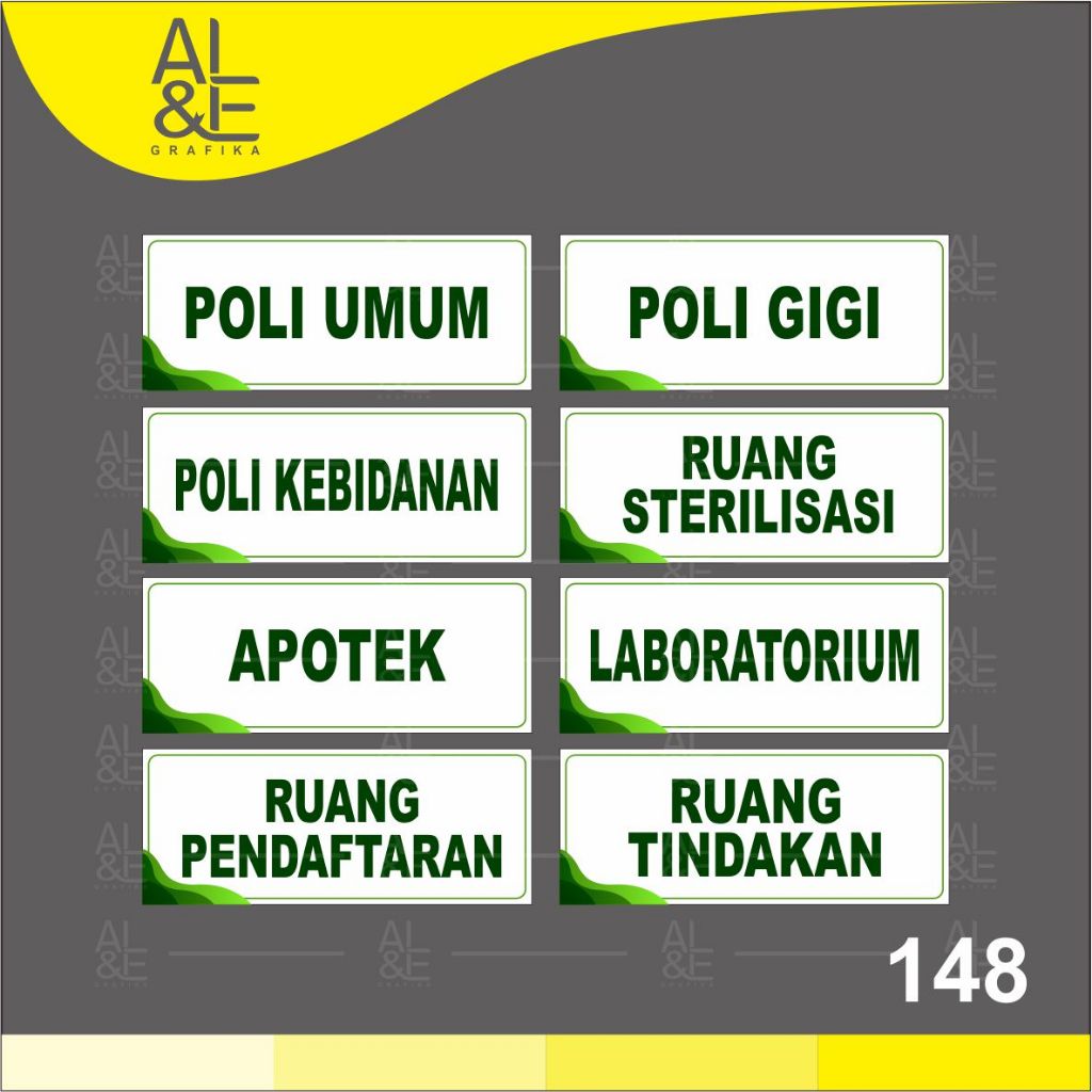 Jual 148 - STIKER NAMA RUANGAN POLI KLINIK DAN RUMAH SAKIT - VINYL ...