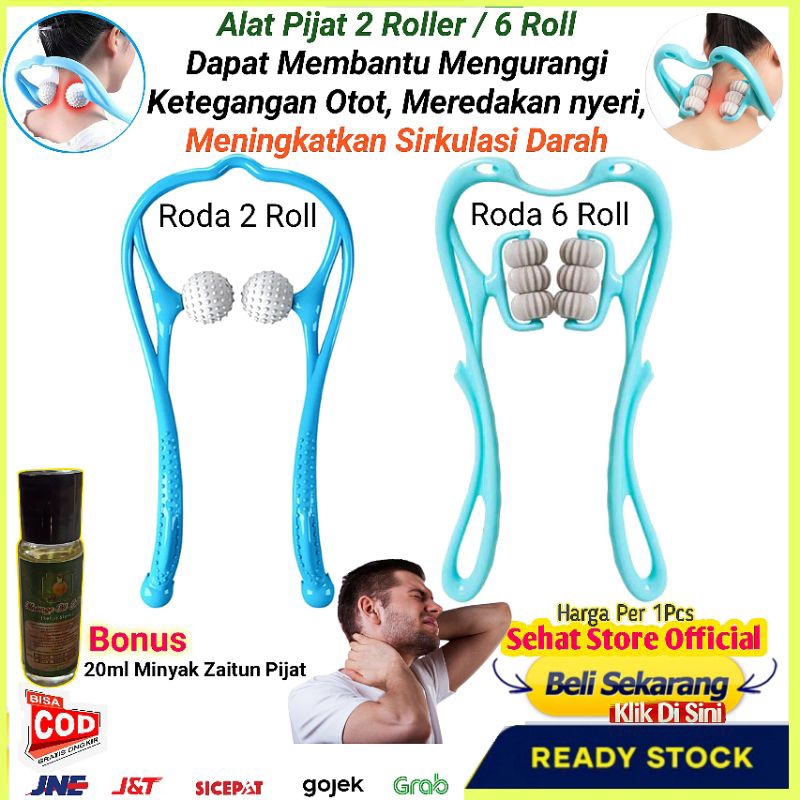Jual Alat Pijat Leher 6 Ball Roller Terapi 2 Roll Bola Kesehatan ...