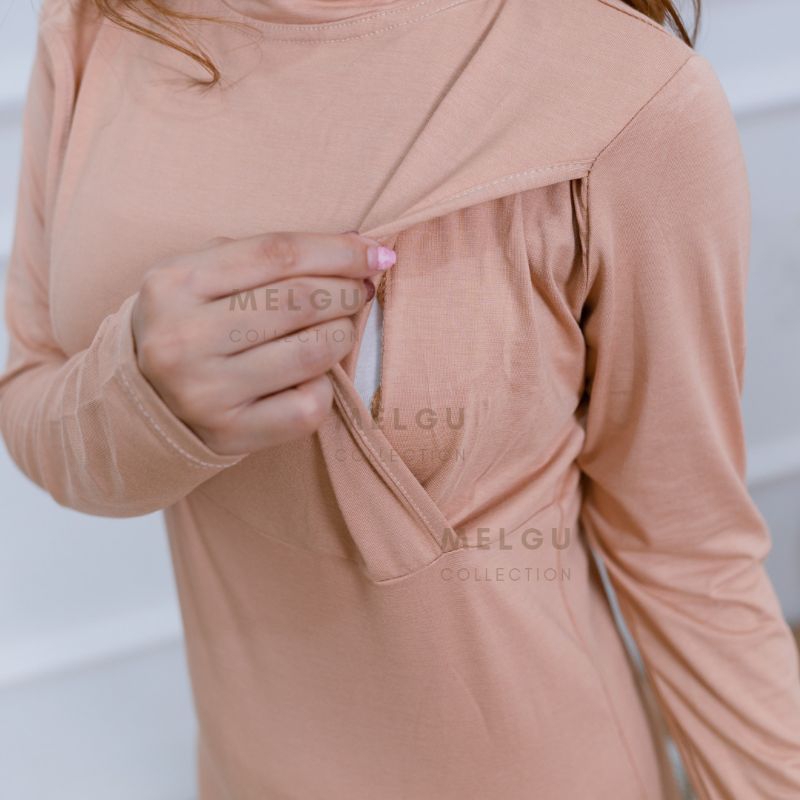 Jual Baju Kaos Manset Ibu Menyusui/Busui Tangan Panjang Wanita Bahan Spandek Rayon Premium ...