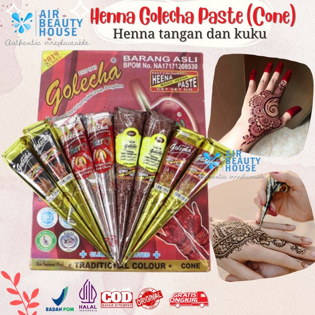 Jual (BPOM) Golecha Henna Paste Cone Halal / Hena Golecha / Hena Tangan ...
