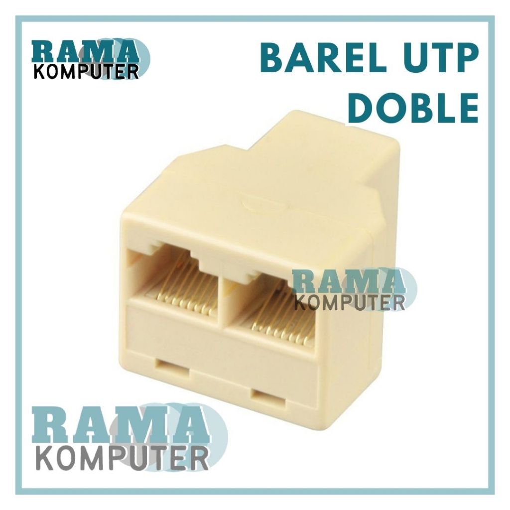 Jual Barel RJ45 Double Barrel RJ 45 Doble UTP LAN Ethernet Barrell ...