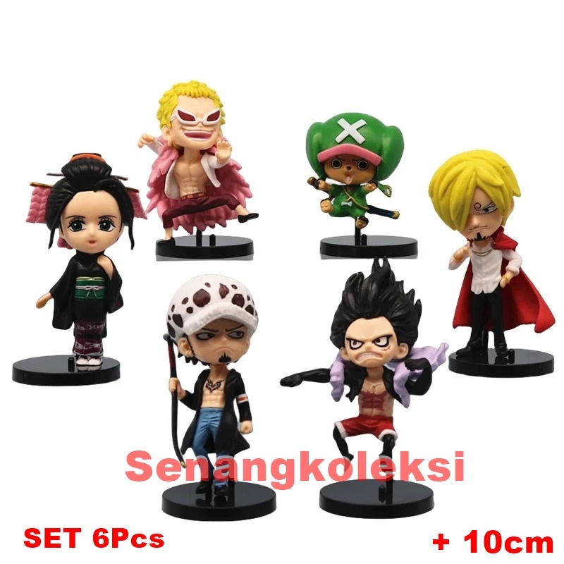 Jual Figure One Piece Set Luffy Zoro isi 6 pcs / Pajangan Figure Set ...
