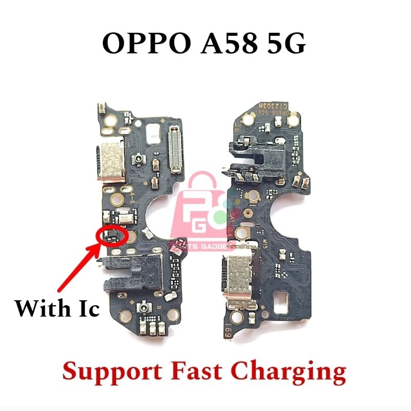 Jual Pcb Konektor Charger Oppo A58 5G With Ic Board Papan Cas Mic ...