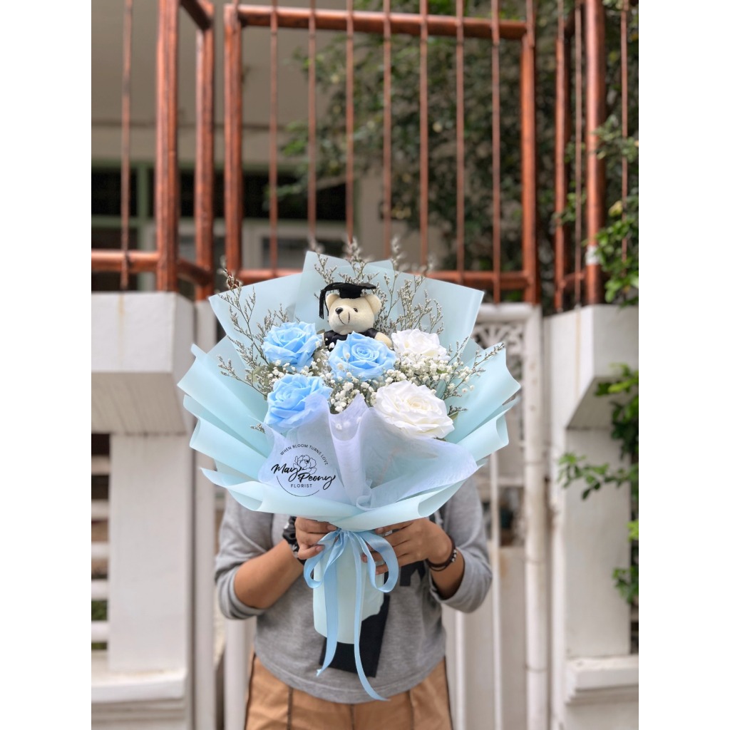 Jual ARTIFICIAL ROSE BOUQUET GRADUATION - BUKET BUNGA WISUDA BUKET ...