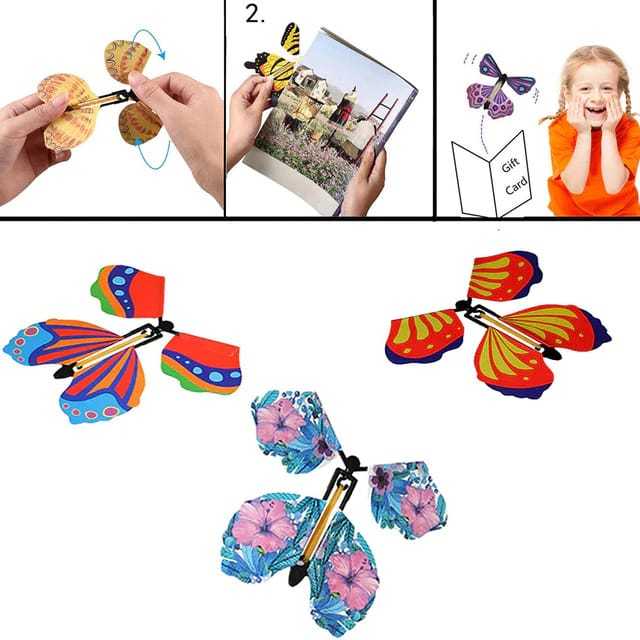 Jual mrcaisen Mainan KUPU TERBANG PUTAR mainan kupu kupu kertas hadiah ulang tahun hadiah ...